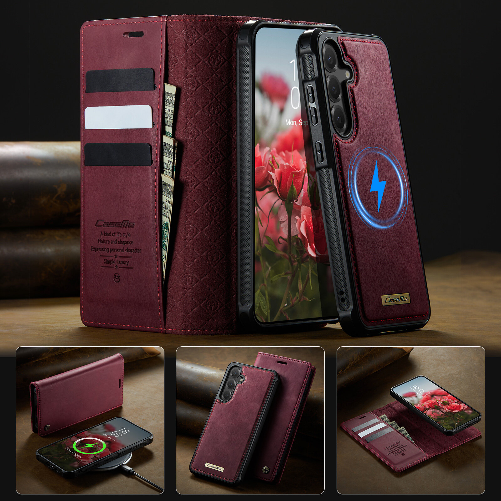 Чехол Для Samsung Galaxy S25 Plus/Самсунг Галакси S25+, soft touch, кобура, искусственная кожа, защита камеры, ударопрочный, усиленные углы, Samsung, Samsung Galaxy S25 Plus, red,002CaseMe/C49/S25+