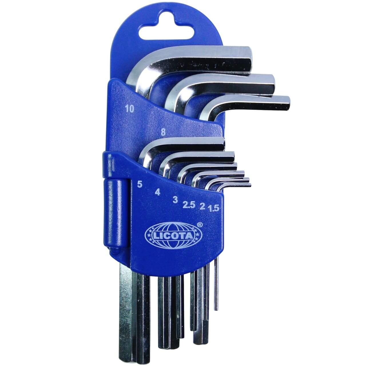 Licota 2HW10091DPM Набор шестигранников угловых коротких 9пр. 1,5-10 мм