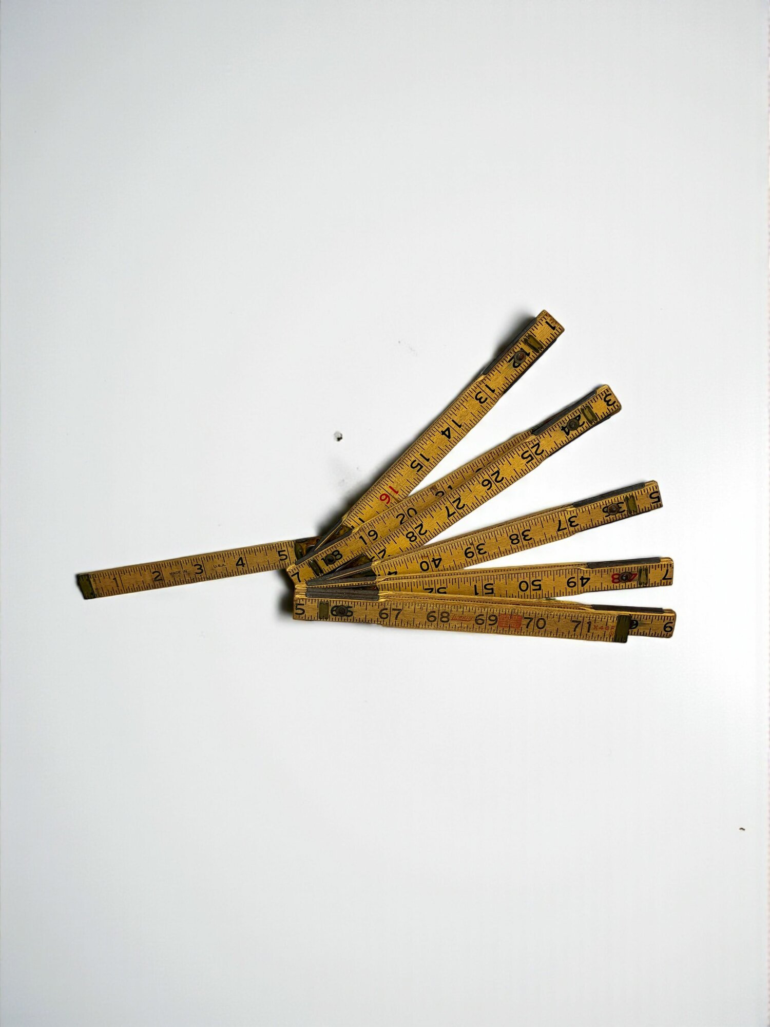 Антикварная складная линейка (1 метр), США, 1920-30е г, дерево