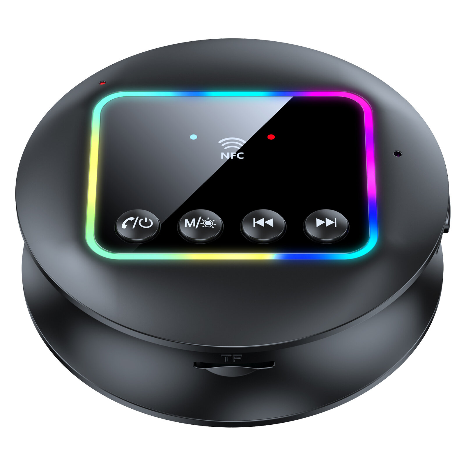 GT77 BT5.4 Адаптер для беспроводного аудио 2 в 1 передатчик-приемник NFC быстрая связь AUX RCA TF карта плеер с микрофоном для ТВ наушников колонок автомобильной стереосистемы домашней аудиосистемы черный