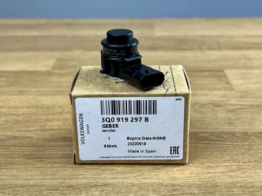 Парктроник VAG 3Q0919297B, для Skoda и Volkswagen, боковой, оригинальный, 1 шт