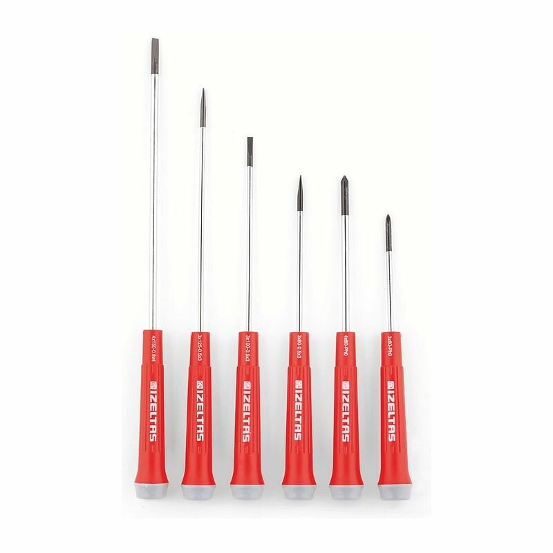 Набор отверток для клемм (прямой и крестообразный шлиц), 6 предметов, IZELTAS, 4500008106, 13000001430