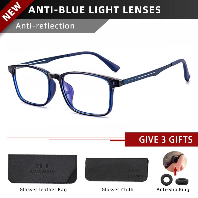 CLLOIO очки для чтения из титана C3-Dark Blue, +100