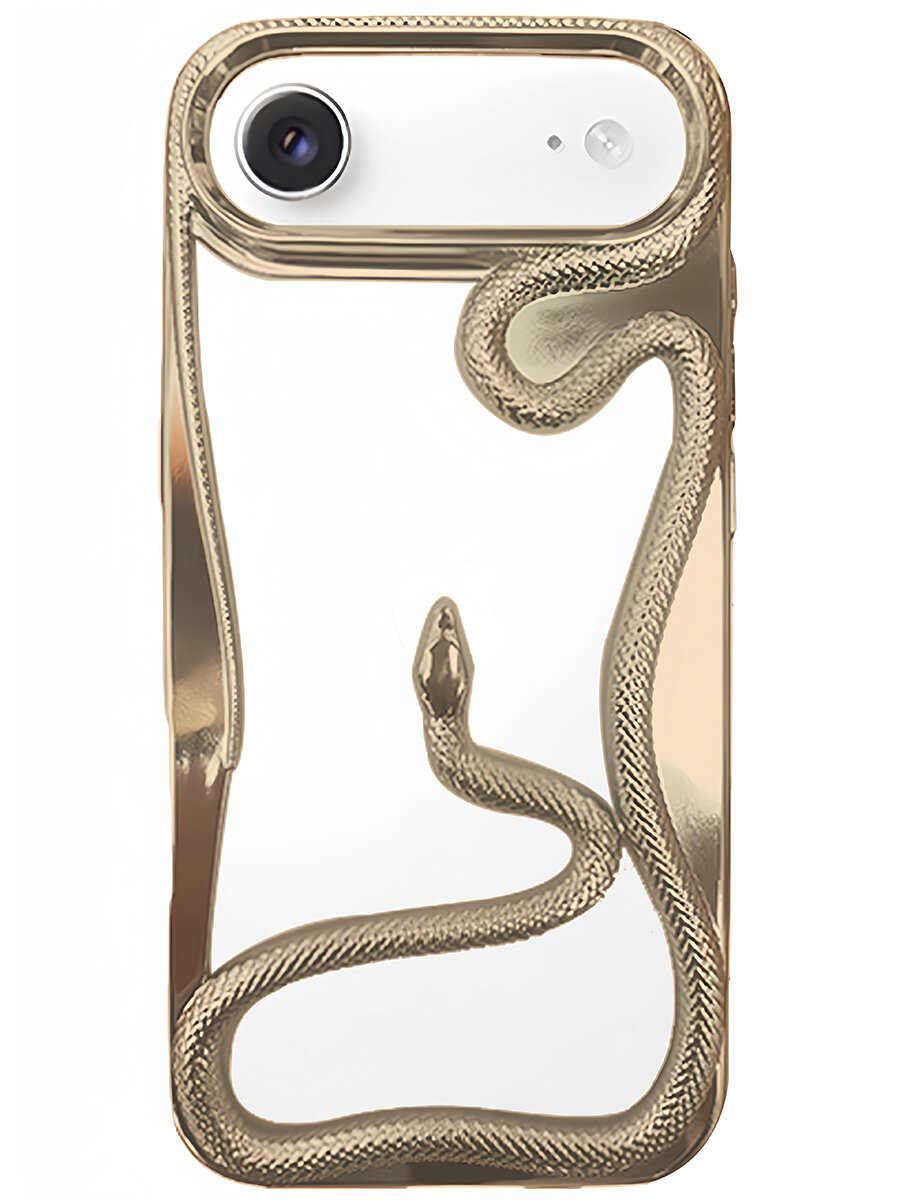 Чехол для iPhone Air, в форме полой змеи, золотой