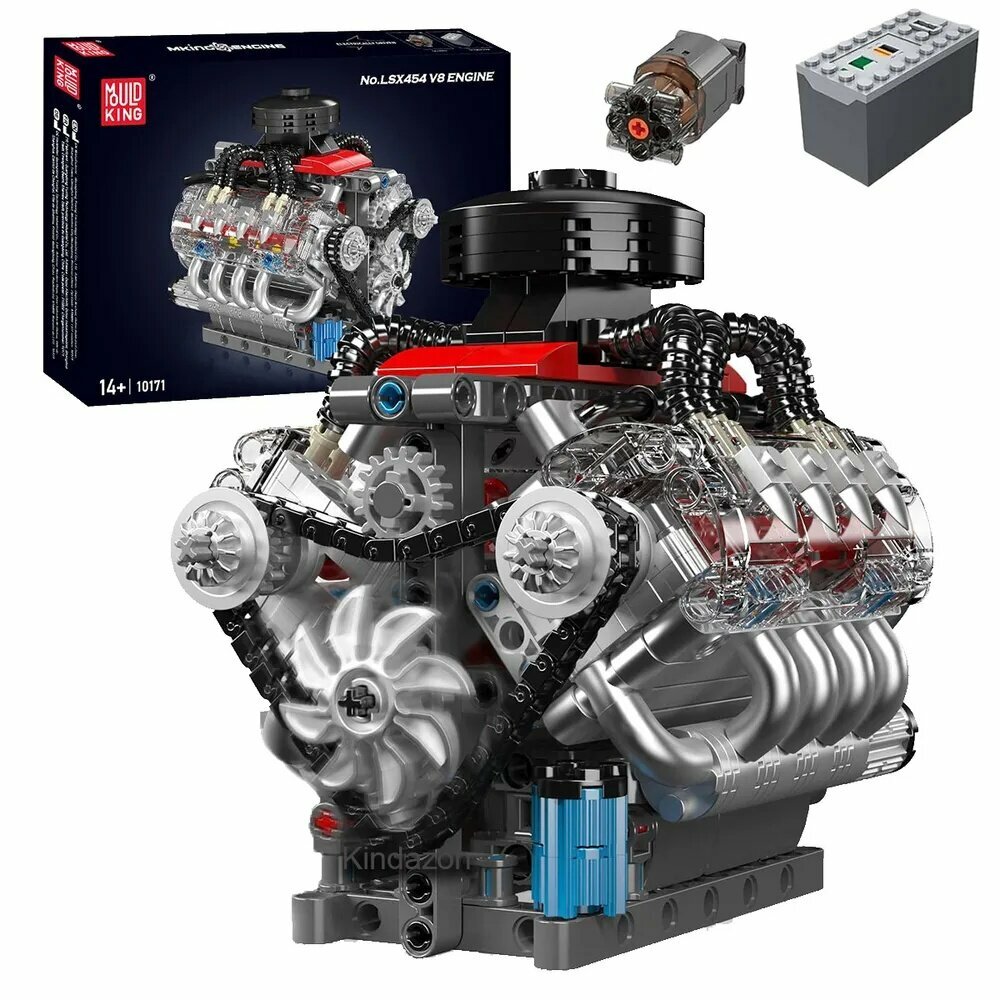 Конструктор "Двигатель V8", 487 деталей, для мальчиков, подарок для любителей механизмов