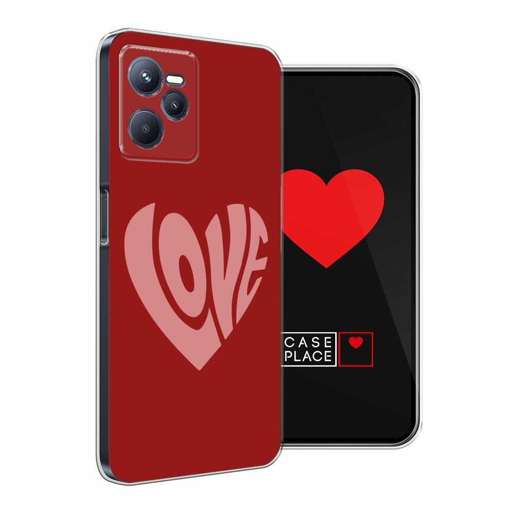 Чехол на Realme C35 / Реалми C35 с принтом "Love heart 1 - 14 февраля" — фото 1