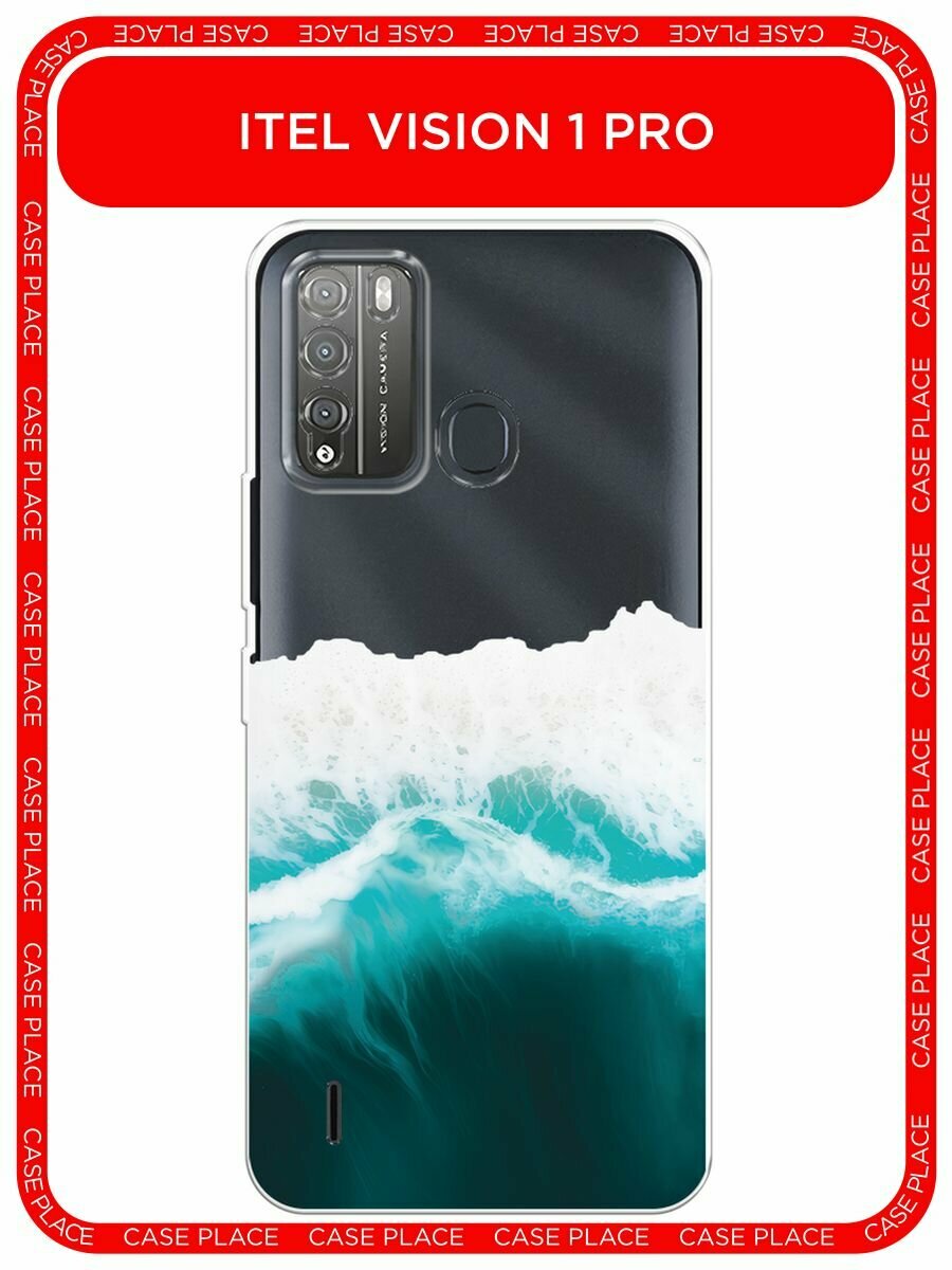 Чехол на Itel Vision 1 Pro / Ител Визион 1 Про с принтом "Большая волна", прозрачный