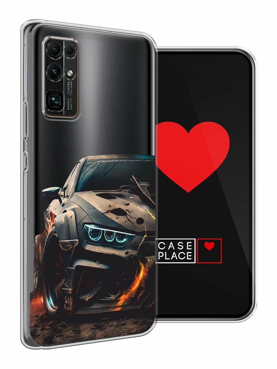 Чехол на Honor 30 / Хонор 30 с принтом "На износ", прозрачный — фото 1