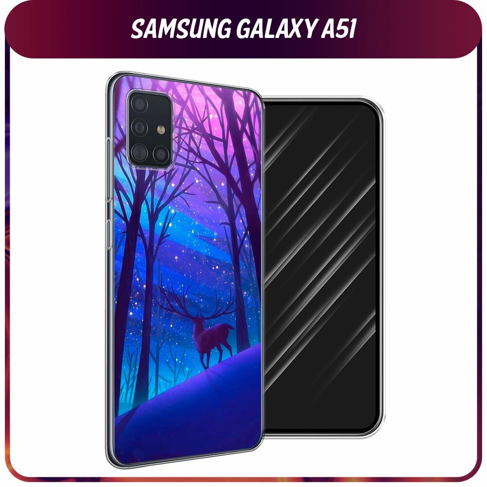Чехол на Samsung Galaxy A51 / Самсунг Гэлакси А51 с принтом "Северный олень"