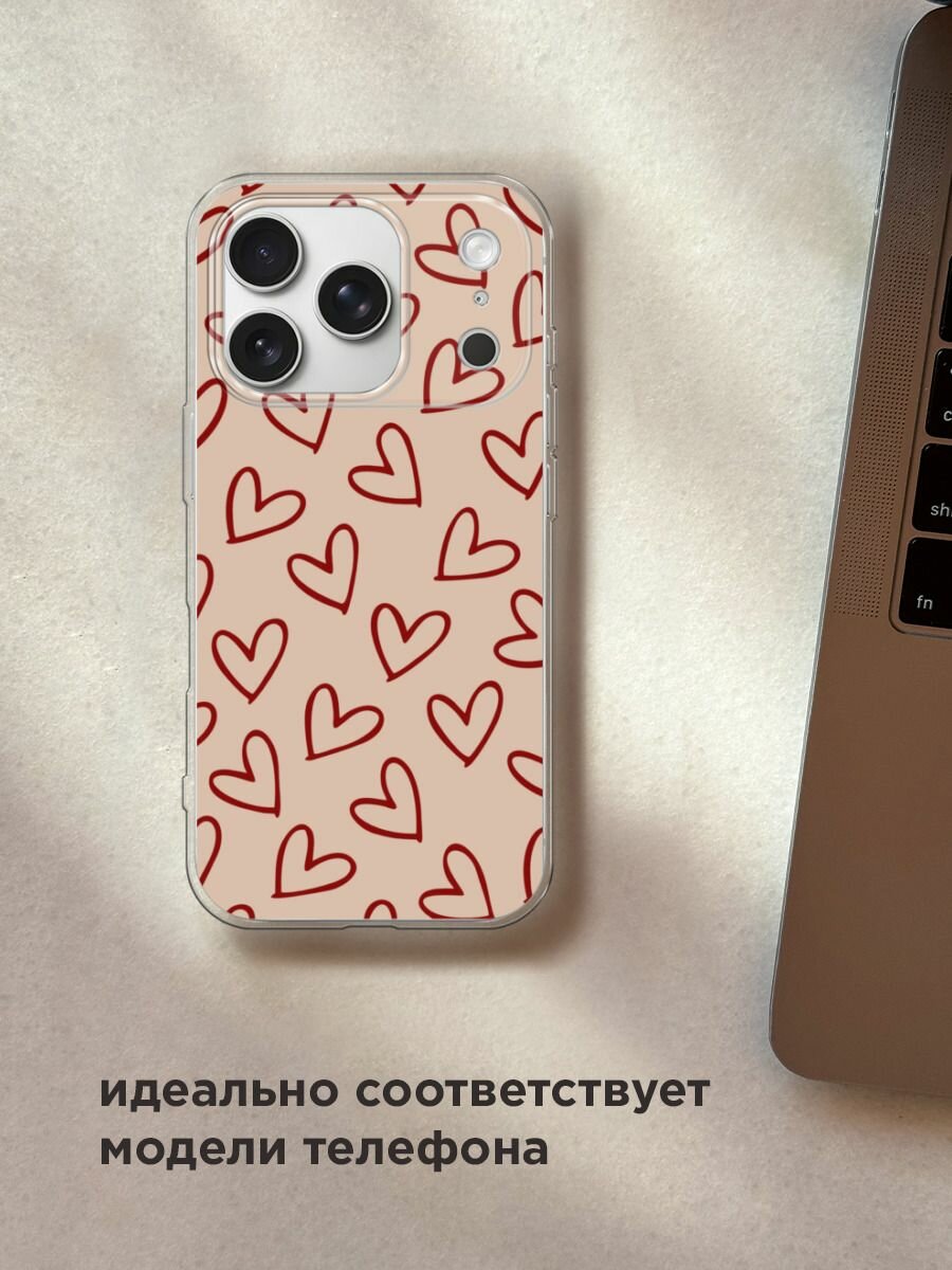 Чехол на Apple iPhone 17 Pro / Айфон 17 Про с принтом "Little hearts doodles 1 - 14 февраля" — фото 1