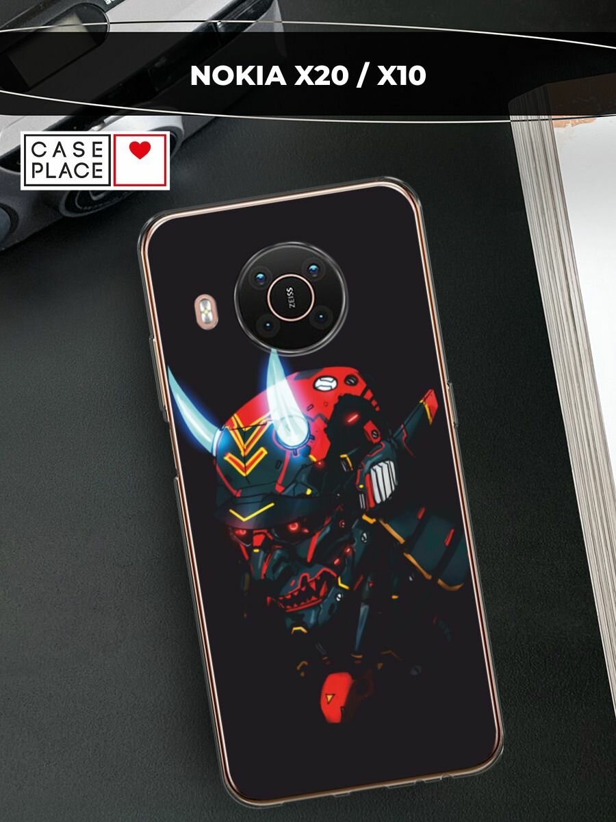 Чехол на Nokia X20/X10 / Нокиа Х20/Х10 с принтом "Неоновый самурай"