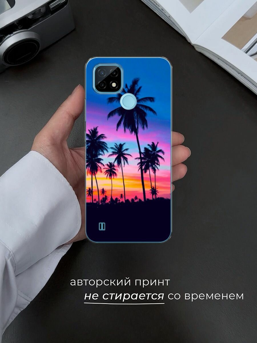 Силиконовый чехол на Realme C21 / Реалми С21 с принтом "Закат 5" — фото 1