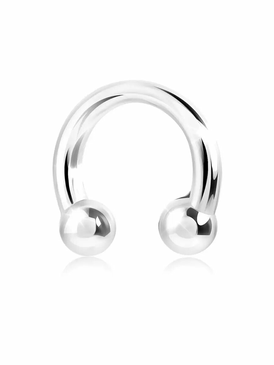 Пирсинг в губу, серебро, 925 проба, родирование