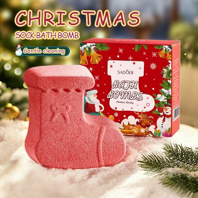 Новогодняя бомбочка для ванны SADOER с ароматерапией шипучая и очищающая