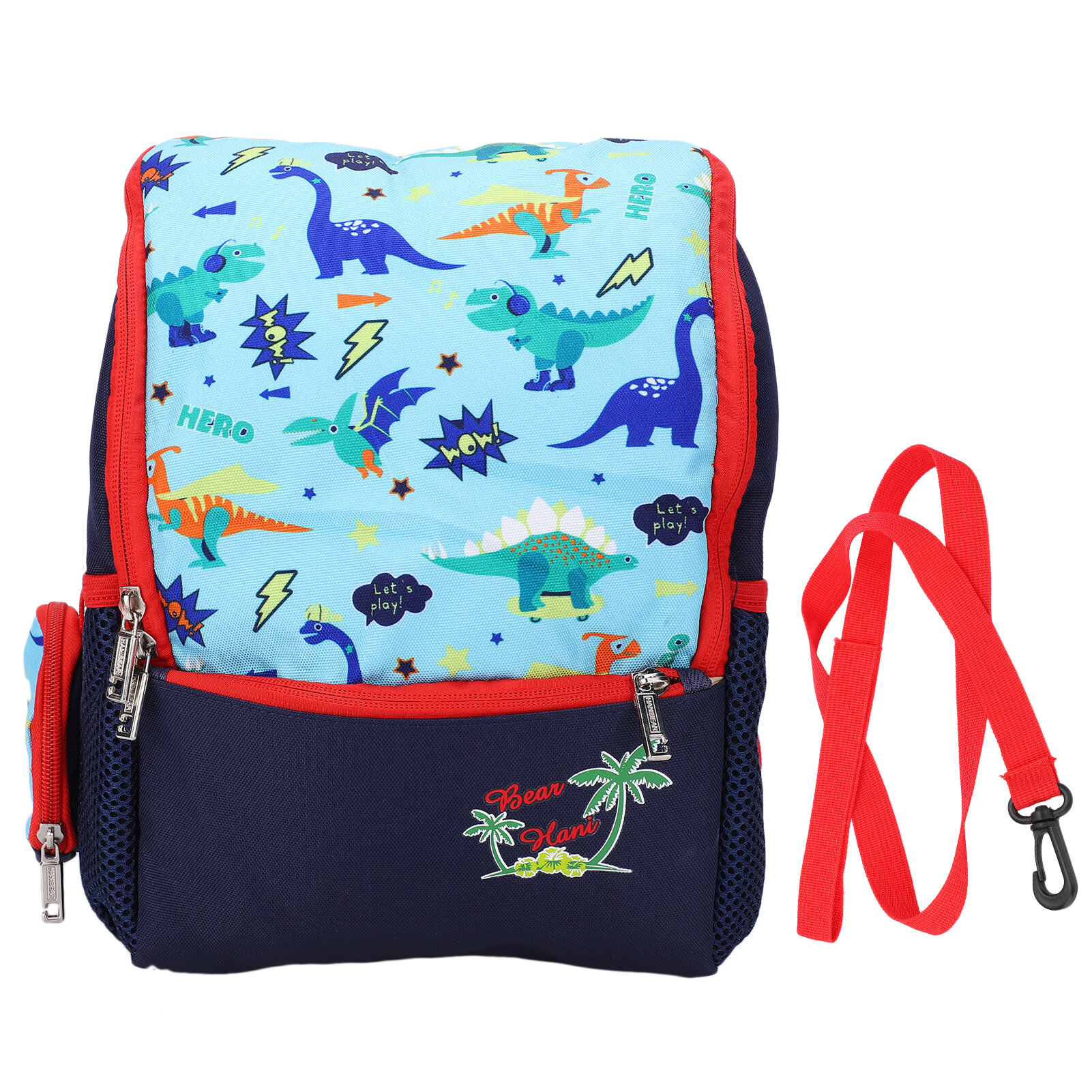 Детский рюкзак-антипотеряшка для малышей с поводком безопасности для дошкольных поездок и детского сада (голубой)