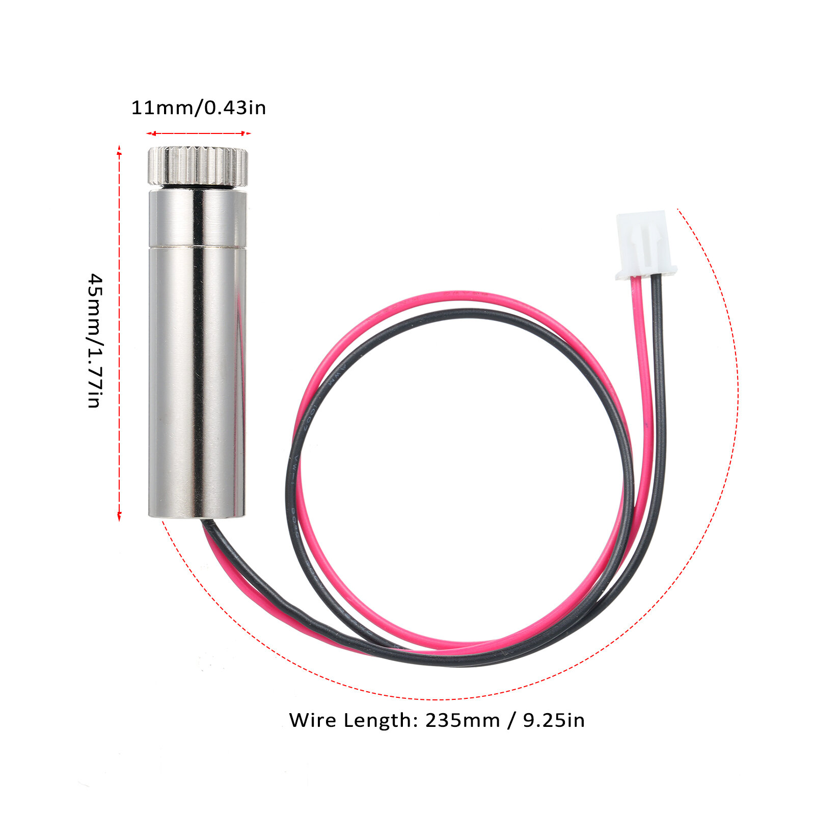Лазерный модуль 405 нм 500 мВт – красная линия, регулируемый фокус
