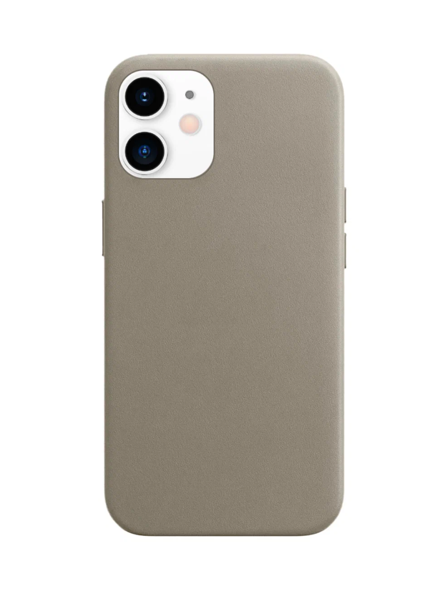 Кожаный чехол Магсейф для iPhone 11 Clay / Leather Case Магсейф для Айфон 11 / Титановый (закрытый низ)