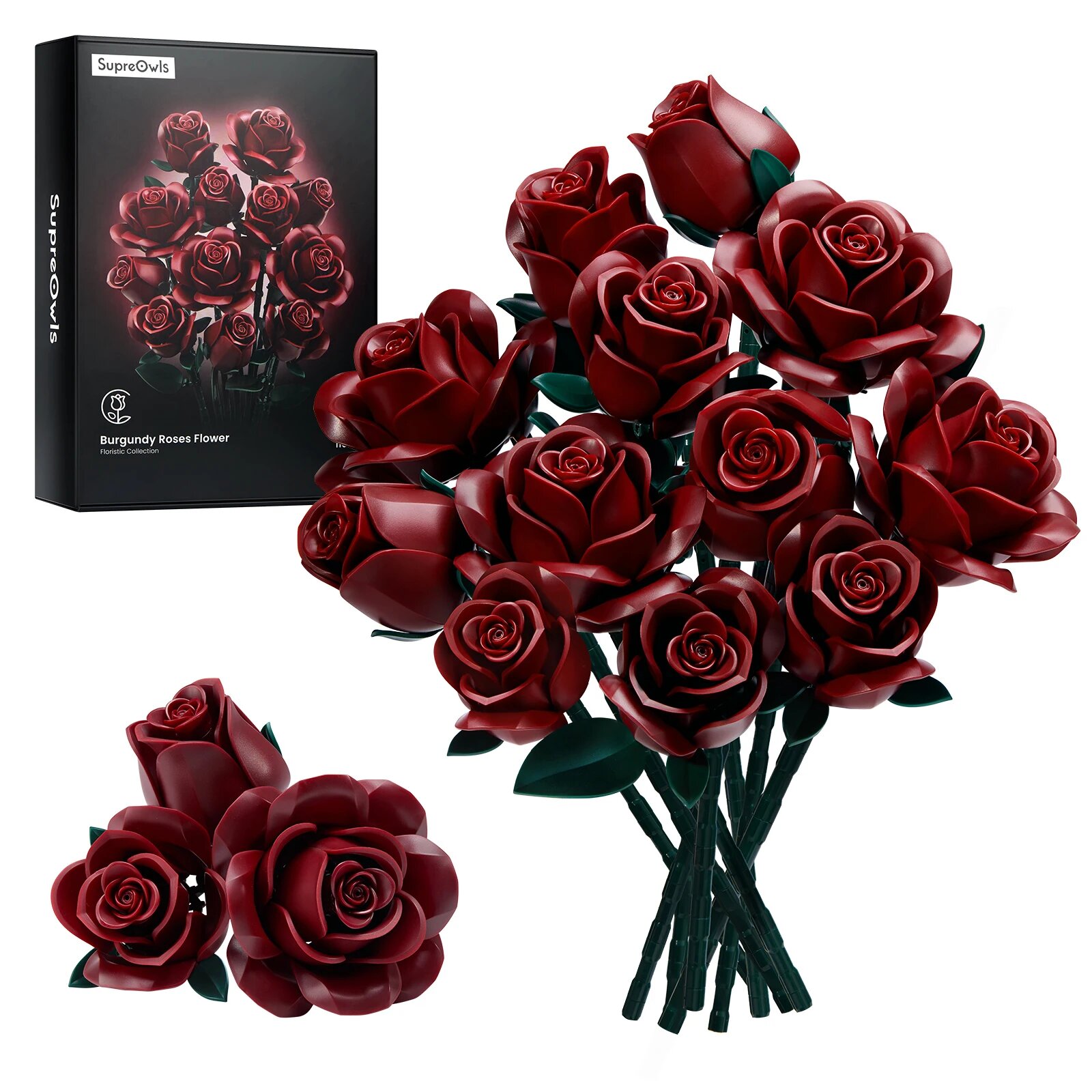 Блокирующие розы SupreOwls Бордовый, Red Flowers