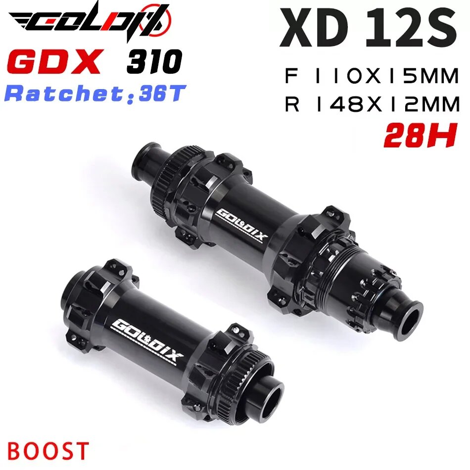 Велосипедная втулка GOLDIX GDX-310 черная 36T 12 скоростей 110X15 148X12 XD