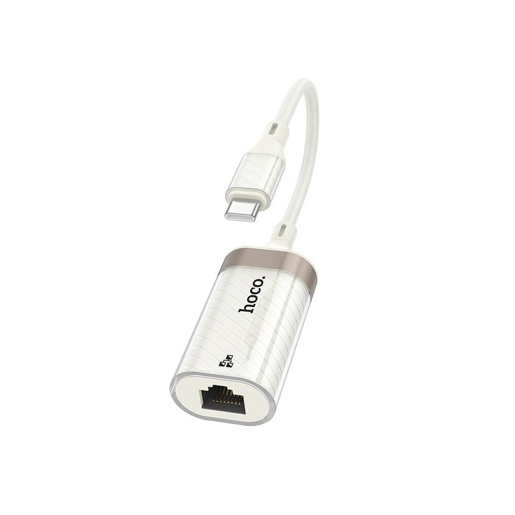 Hoco Переходник HOCO UA41B Type-C – RJ45 сетевой адаптер 10/100 Мбит/с, кабель 15 см