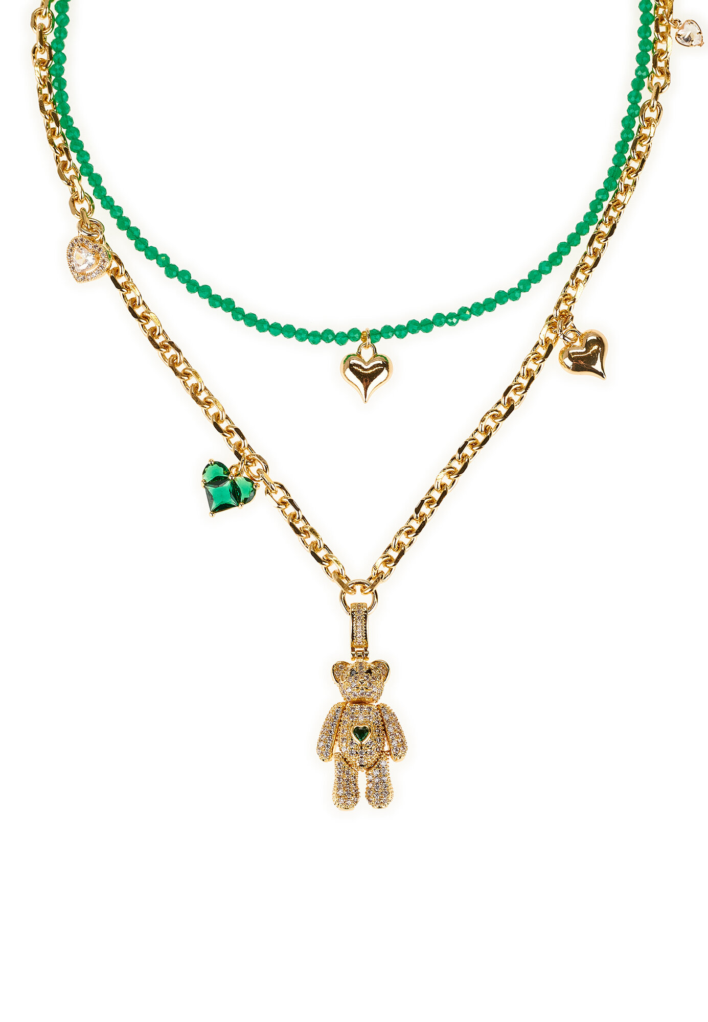 Колье, стекло, циркон, халцедон