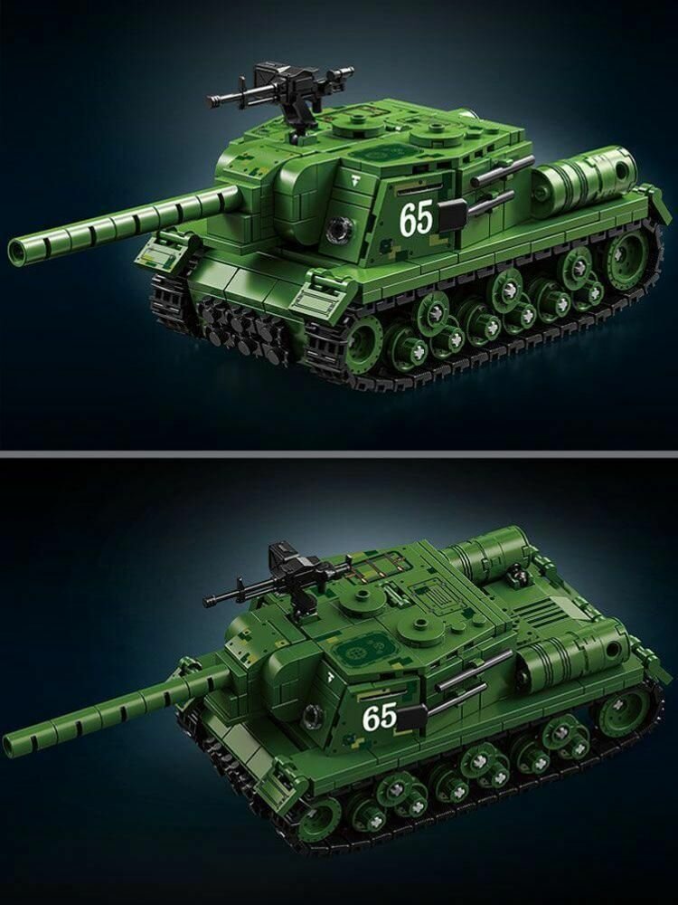 Конструктор LeYi 66076: Истребительно-самоходная установка ИСУ-152 (538 деталей), историческая модель WW2, серия "Армия" - Детский военный набор