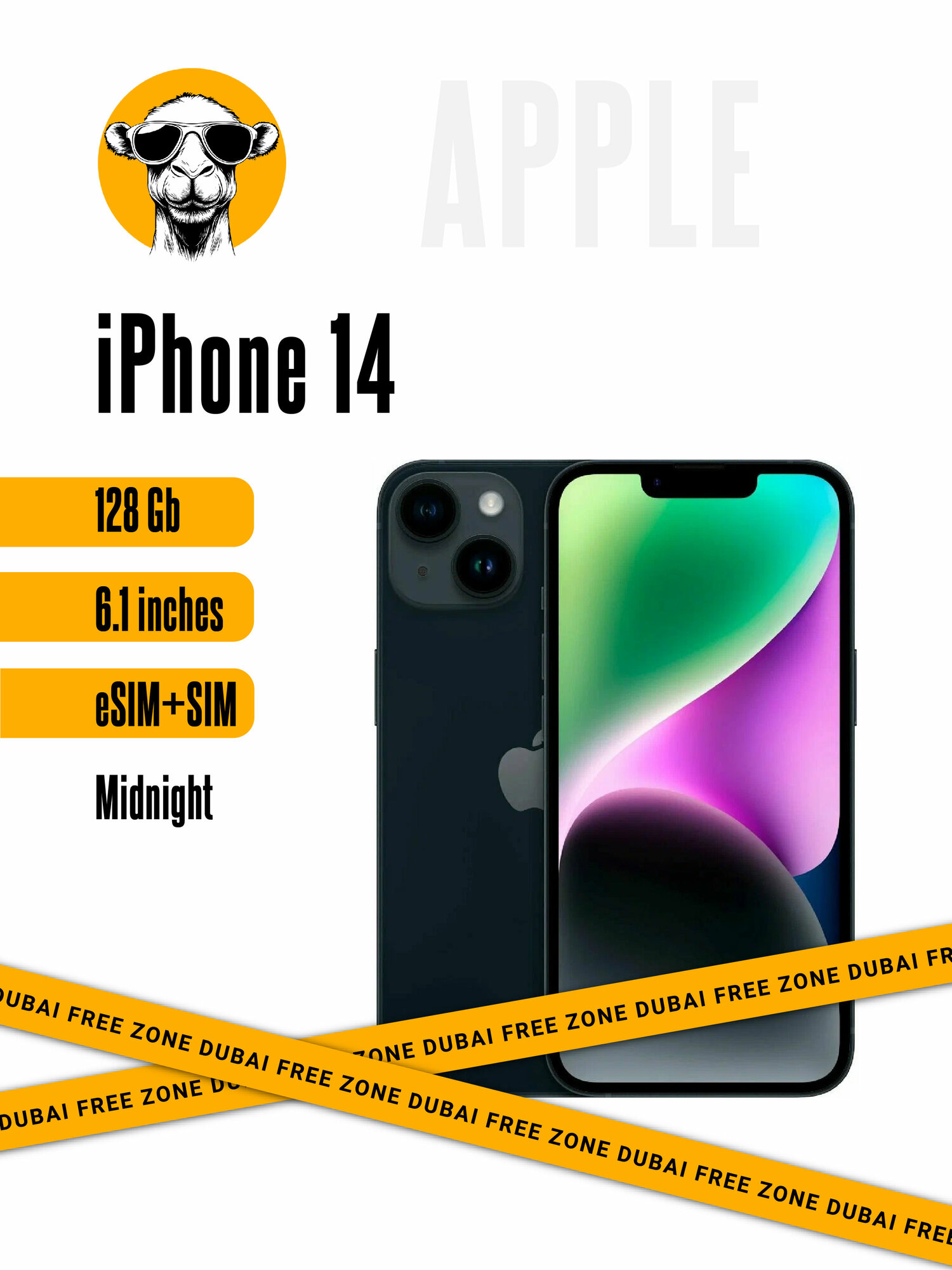 Смартфон iPhone 14 128Gb Midnight Sim+E-Sim