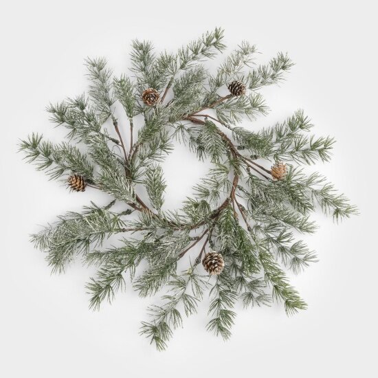 Венок декоративный Anna Lafarg Interior Conifer Еловая ветка 16/48 см, пластик/шишки (ANLAF-EGD251135R)