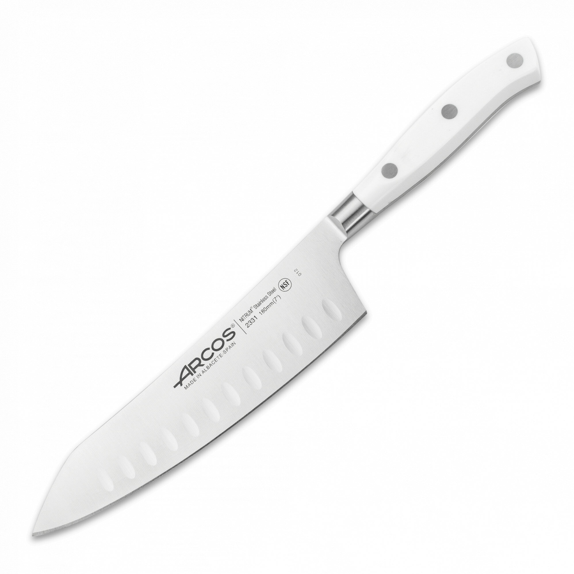 Нож поварской Arcos Riviera Blanca 233124W, сталь, антибактериальное покрытие, белый, 18см