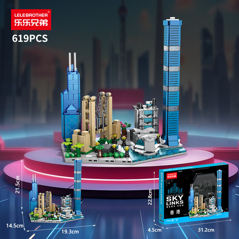 Lele Brothers China City Series Skyline Building Street View Строительные блоки в сборе Развивающие детские игрушки в подарок