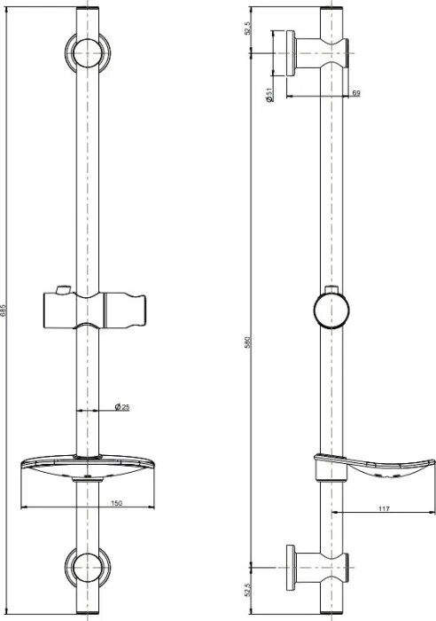 Душевой гарнитур KERAMA MARAZZI Sonata P4CR121KM, хром