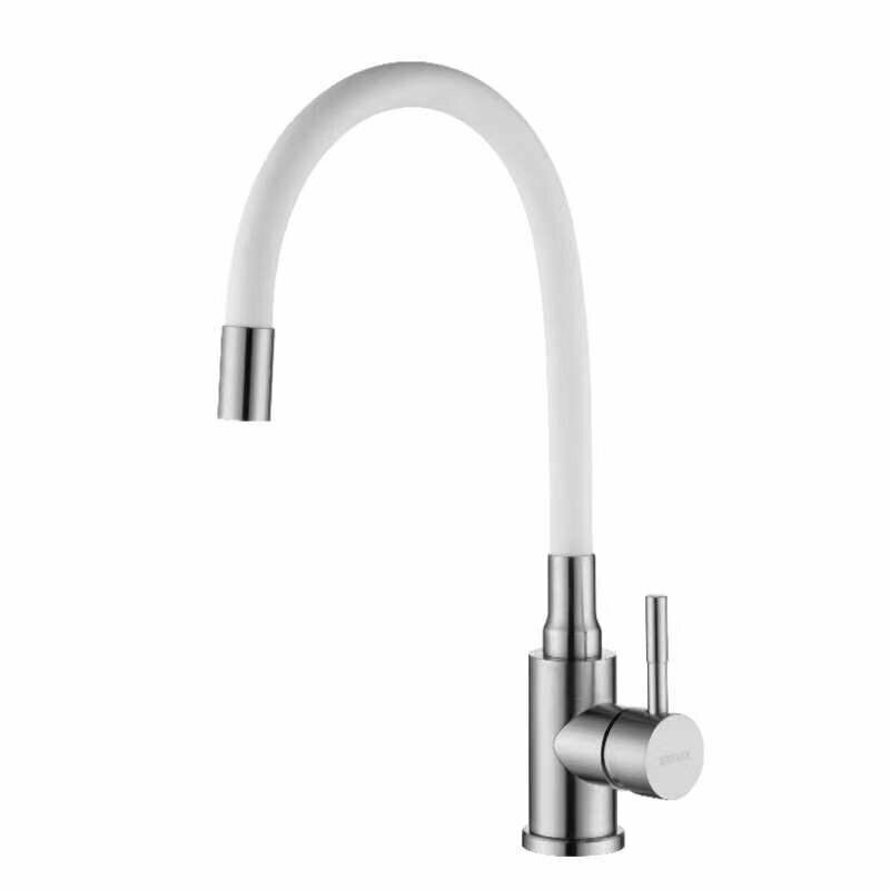 Смеситель для кухни с гибким изливом Stemix SUS 800-016F WHITE