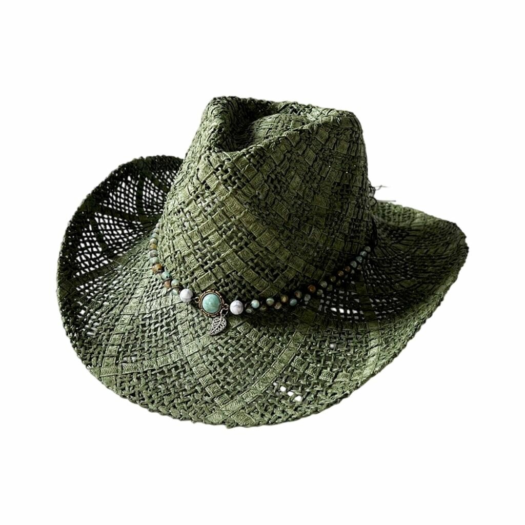 Пляжная шляпа, солнцезащитная шляпа с широкими полями-зеленый