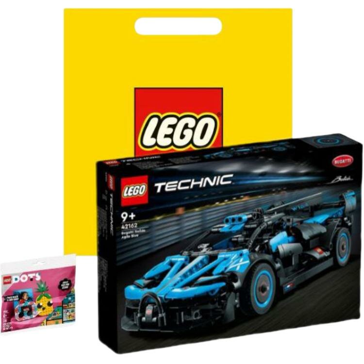 Механический набор унисекс LEGO Technic Bugatti Bolide Agile Blue, с сумкой-конструктором, 905 деталей