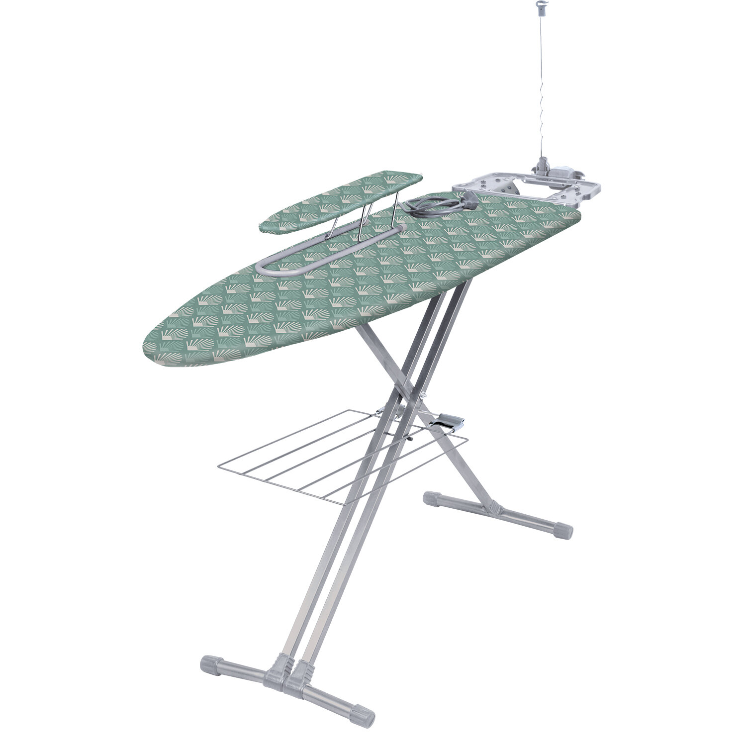 Гладильная доска ника металлическая, с подрукавником, полкой для белья