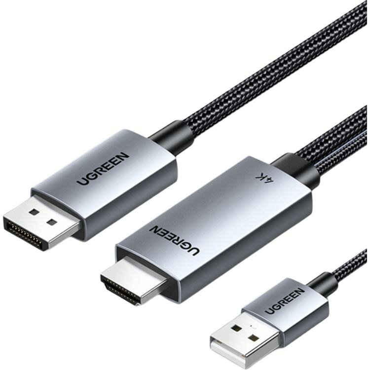HDMI-кабель UGREEN, hdmi2.0 to dp1.2 conversion cable, 1.5m EU