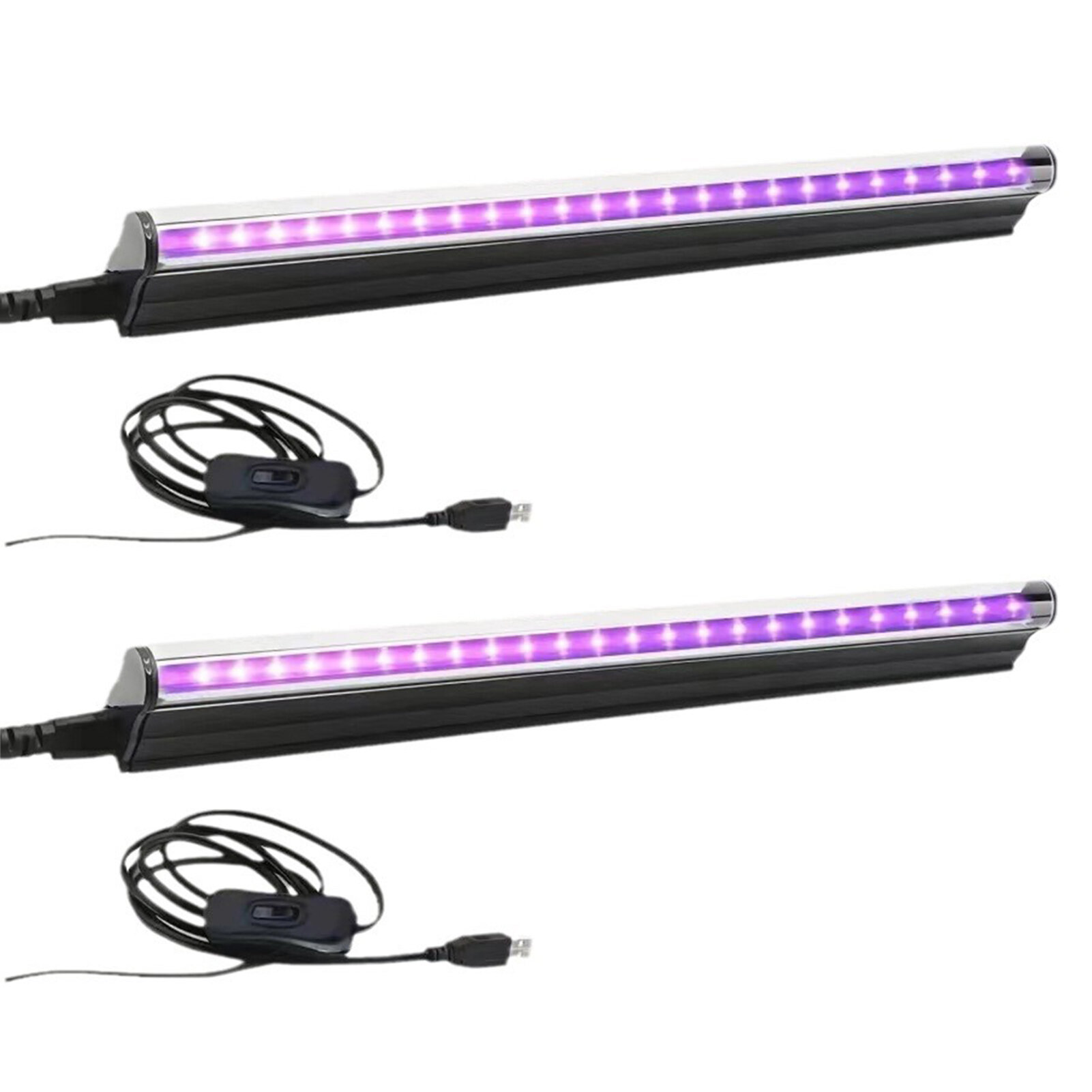 2 упаковки светодиодных УФ-ламп Blacklight UV Bar Stage Blacklight Tube Portable UV Light для обнаружения флуоресценции LED Party Light USB Plug and Play
