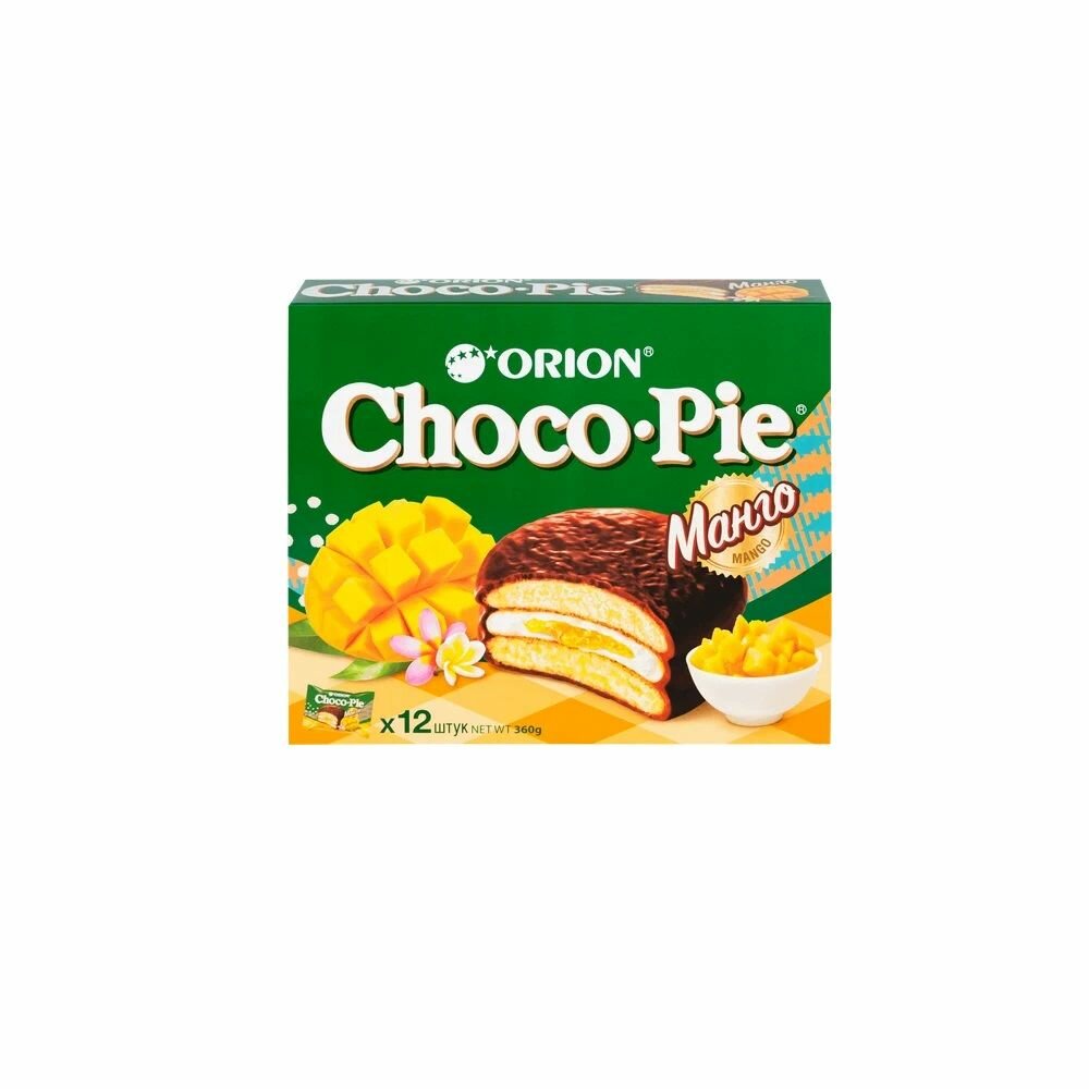 Orion Печенье Choco Pie, манго, 12 шт, 1 уп