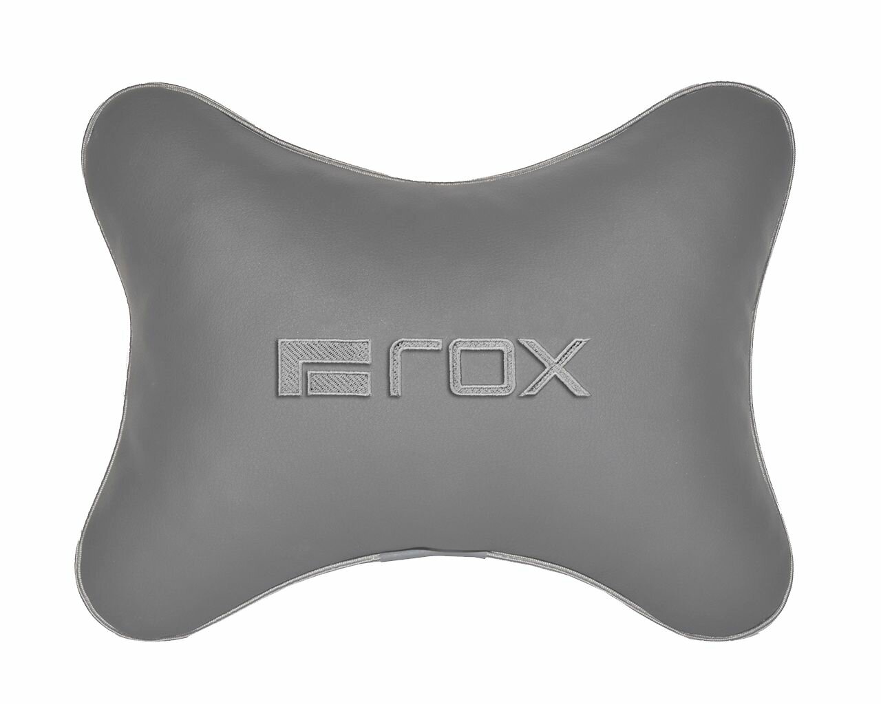 Подушка на подголовник автомобильная серая экокожа ROX