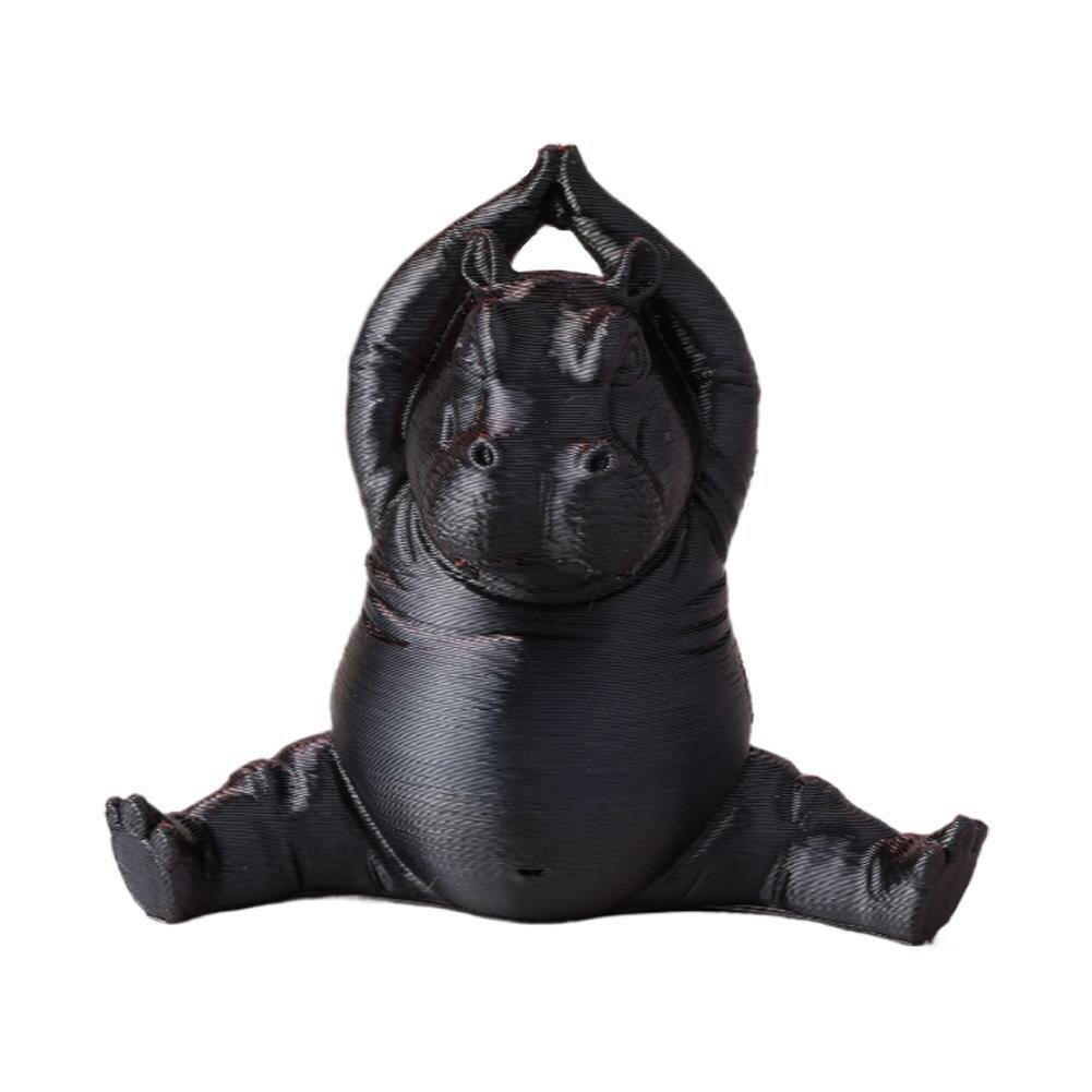 Милый неуклюжий бегемот, занимающийся йогой, модель для йоги