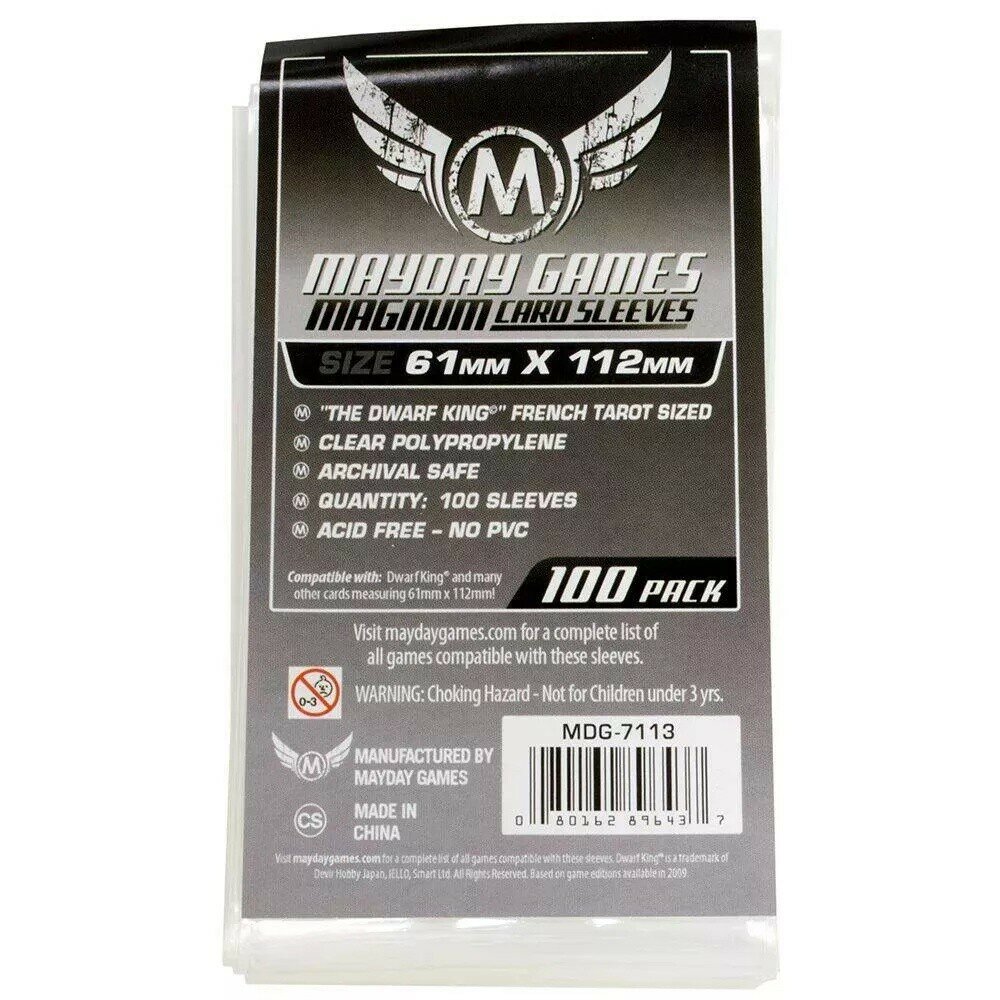 Протекторы MayDay Games Mayday (стандарт, 100 шт, 61мм*112мм): прозрачные