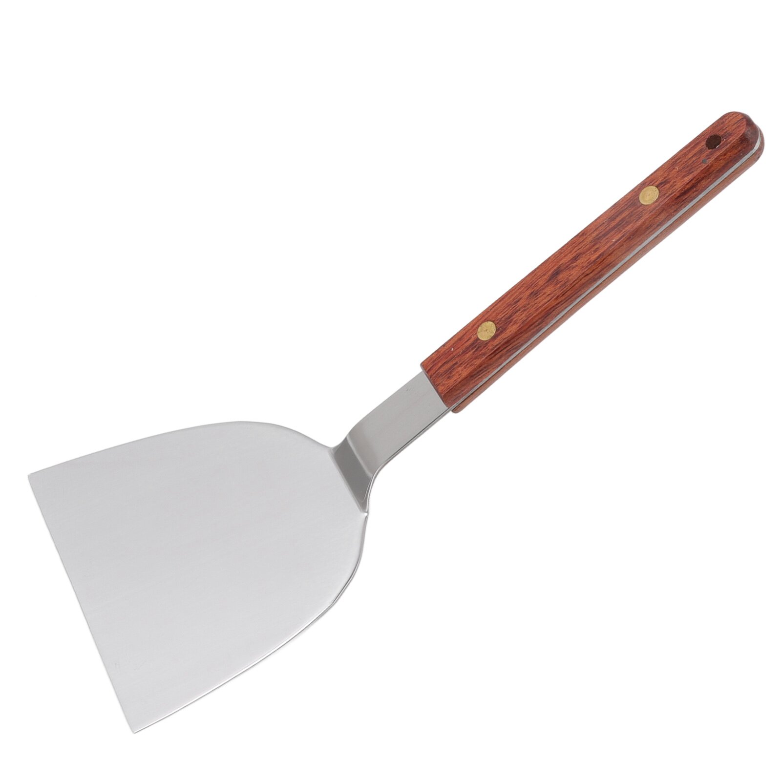 Лопатка для барбекю из нержавеющей стали, многофункциональная лопатка для гриля с деревянной ручкой для стейка, рыбы, клецок, яйца, 120 мм/4,7 дюйма