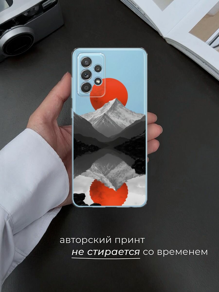 Чехол на Samsung Galaxy A52/A52s / Самсунг Галакси А52/A52s с принтом Белая гора 2, прозрачный — фото 1