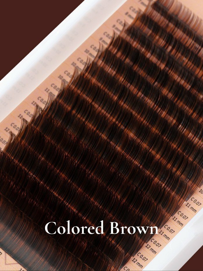 Ресницы Колорированные BARBARA (Барбара) №1 (коричневые) (D 0.07 7-12mm)