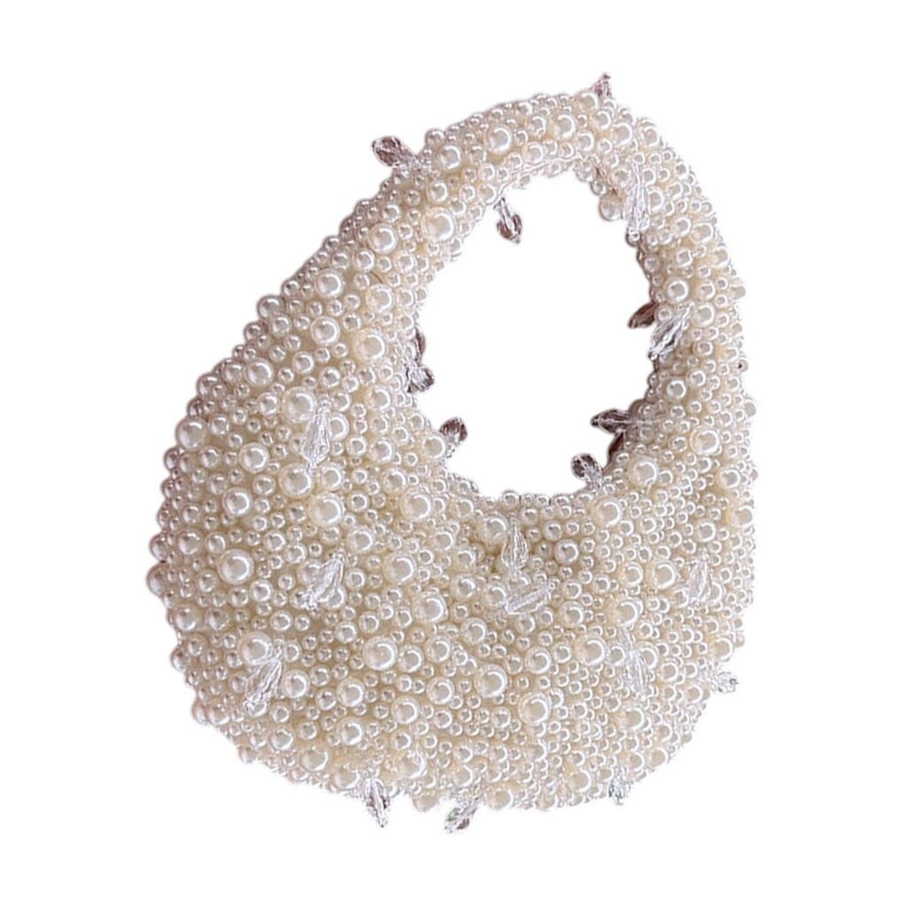 Элегантная Ручная Вечерняя Сумочка Из Искусственного Жемчуга, Расшитая Бисером, Легкий Кошелек С Верхней Ручкой, Практичная Сумка Из ПВХ, Женский Аксессуар