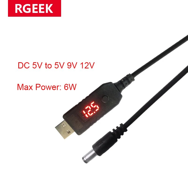 RGEEK USB преобразователь напряжения 5В 9В 12В для роутера