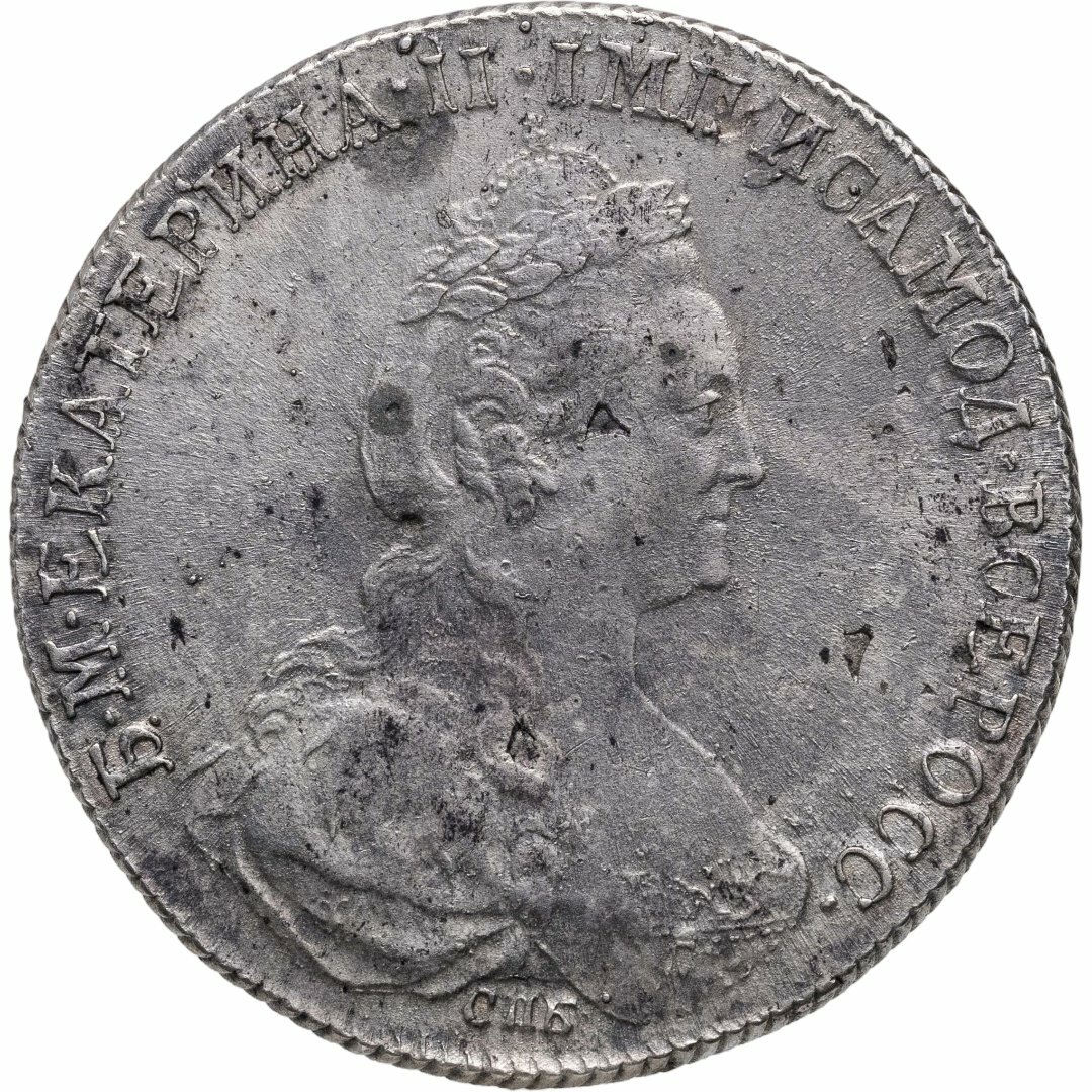 1 рубль 1777 СПБ-ФЛ, Серебро 750, в сохранности VF-XF