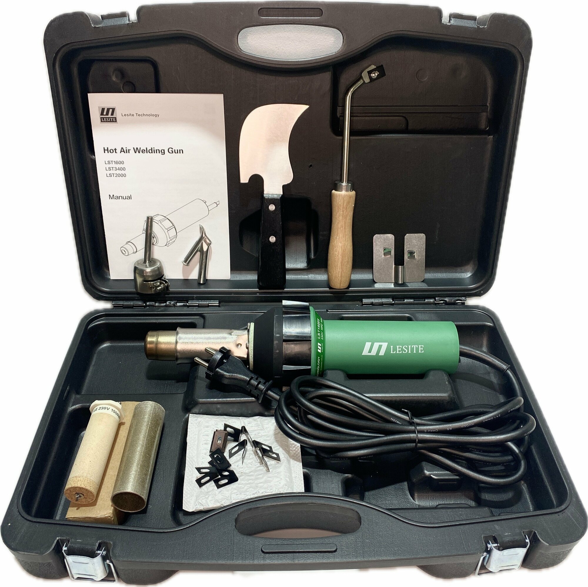 Фен строительный LST 1600 в комплекте для сварки линолеума.