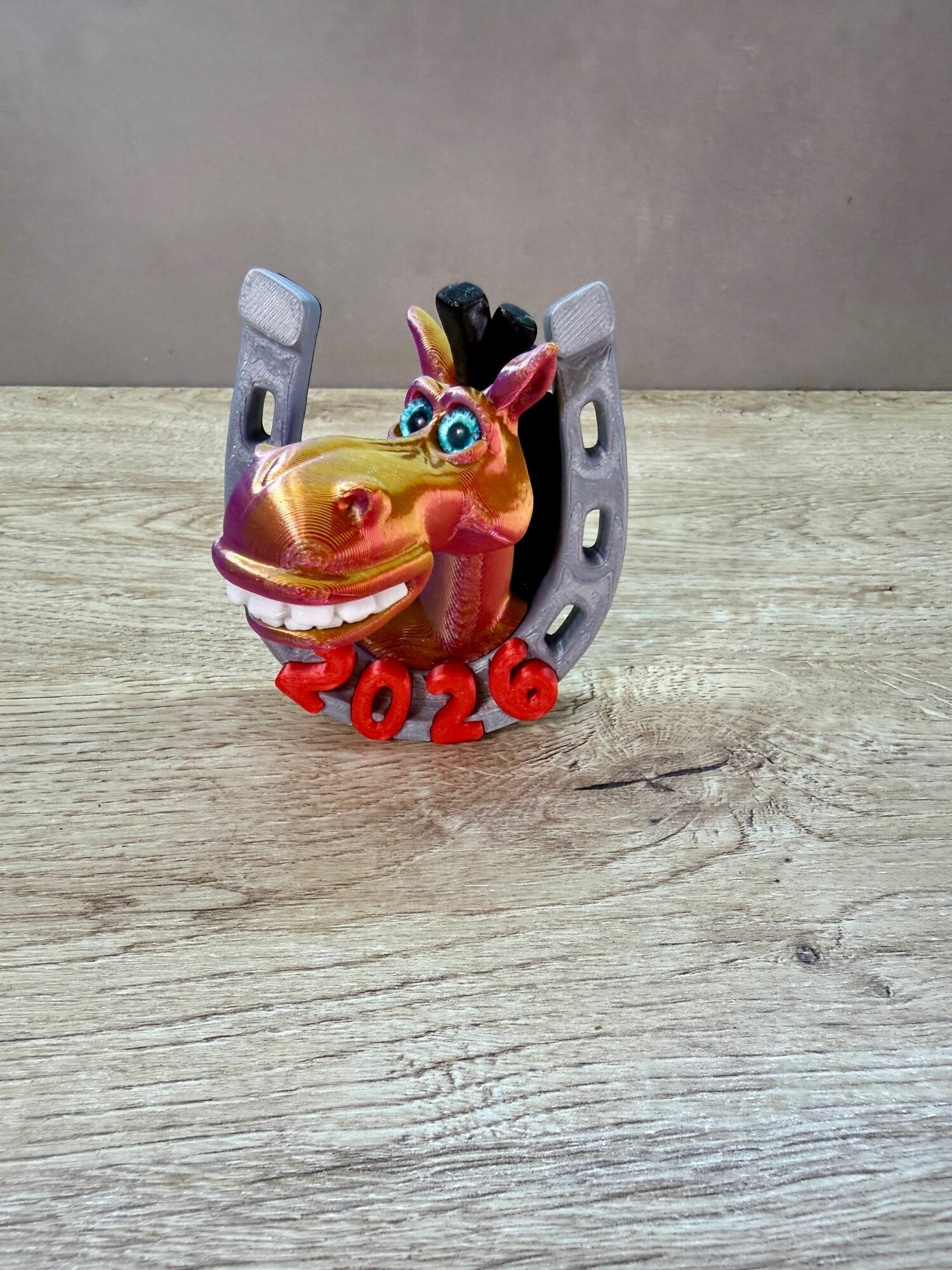 Магнит новогодний Символ года 2026, Конь в подкове подарок