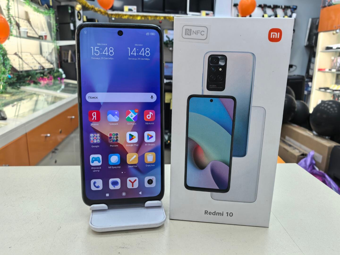 Смартфон Xiaomi Redmi 10 4/64 ГБ RU, Dual nano SIM, серый, Б/У, уценка